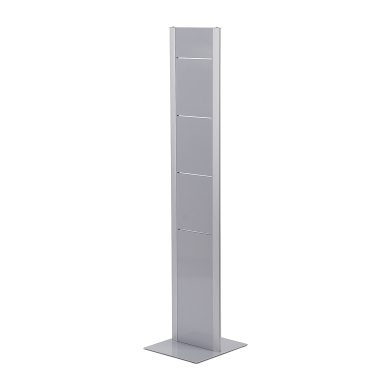 Brochure Rack Totem Without Shelves Silver | Showdowndisplays.eu