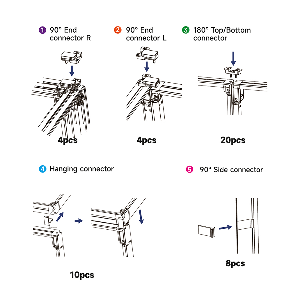 FlexFrame Connector Set Silver | Showdowndisplays.eu