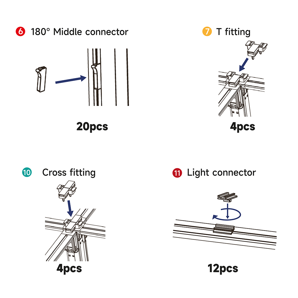 FlexFrame Connector Set Silver | Showdowndisplays.eu