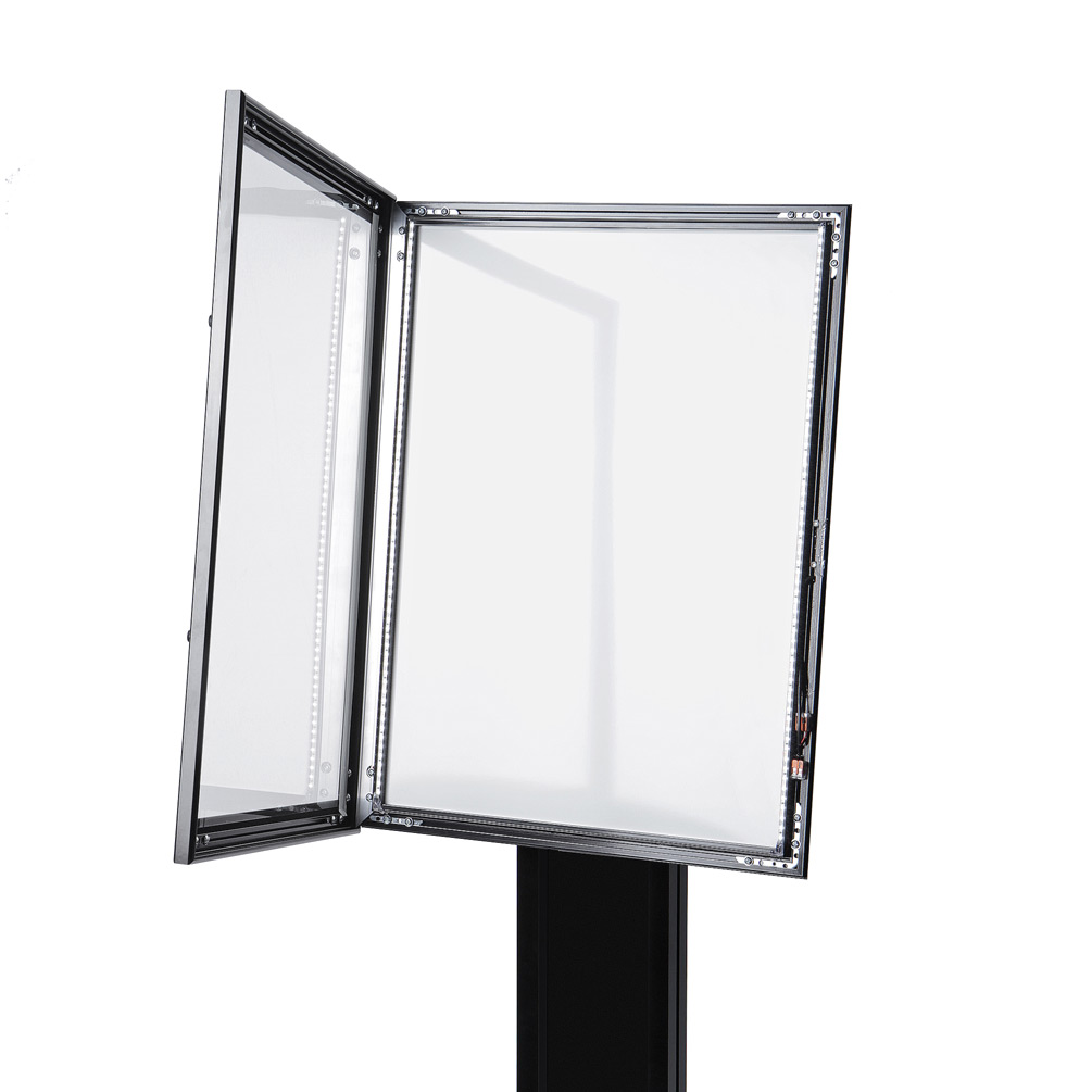 Black Freestanding Menu Pole 4 x A4 | Showdowndisplays.eu