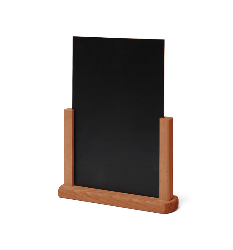 Natura Table Top Chalk Board A4 Light Brown | Showdowndisplays.eu