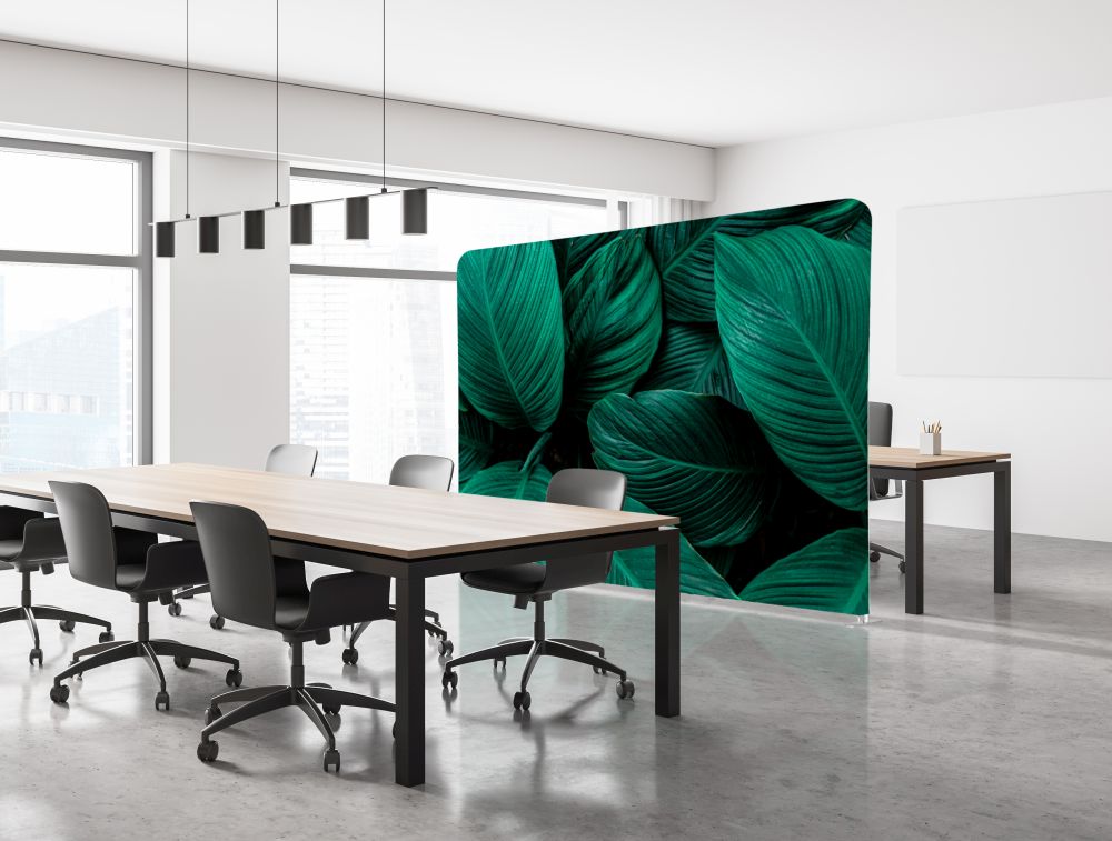 Textile Room Divider Botanial Green Leaves | Showdowndisplays.eu