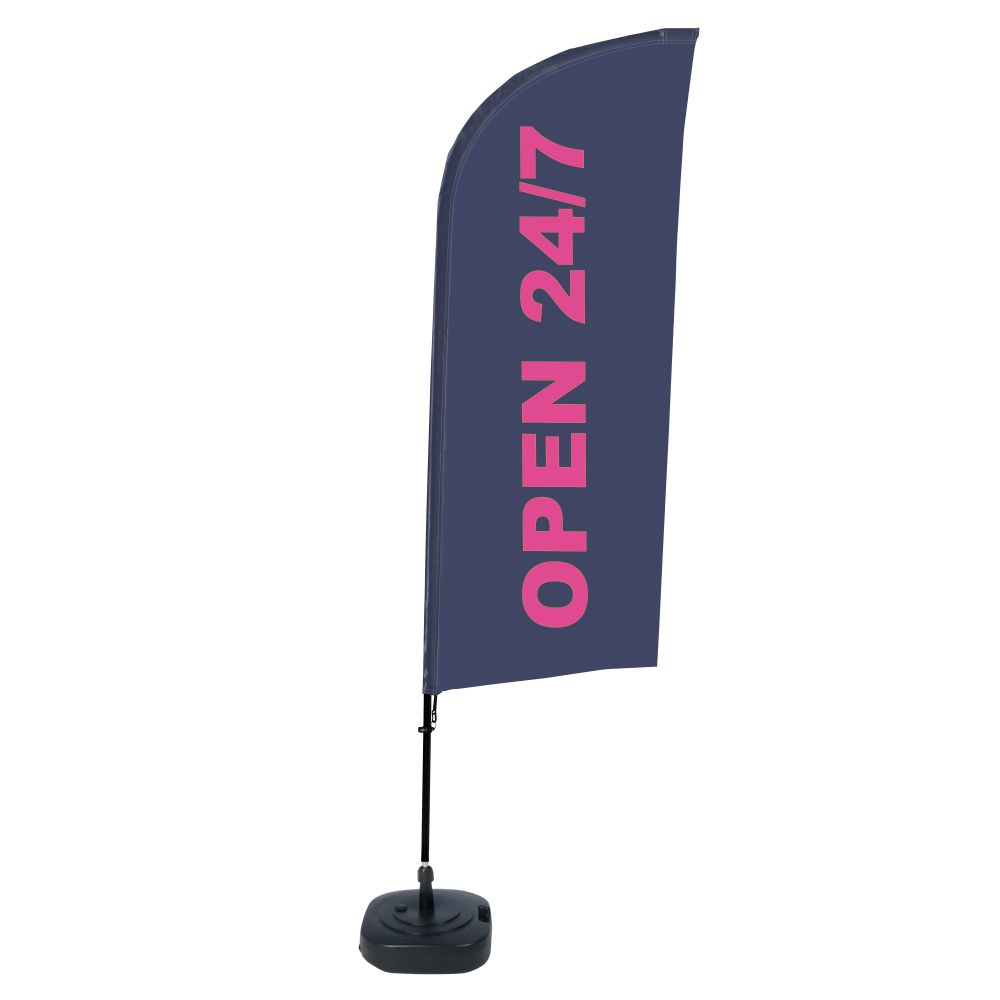 Beach Flag Alu Wind Complete Set Open 24/7 | Showdowndisplays.eu